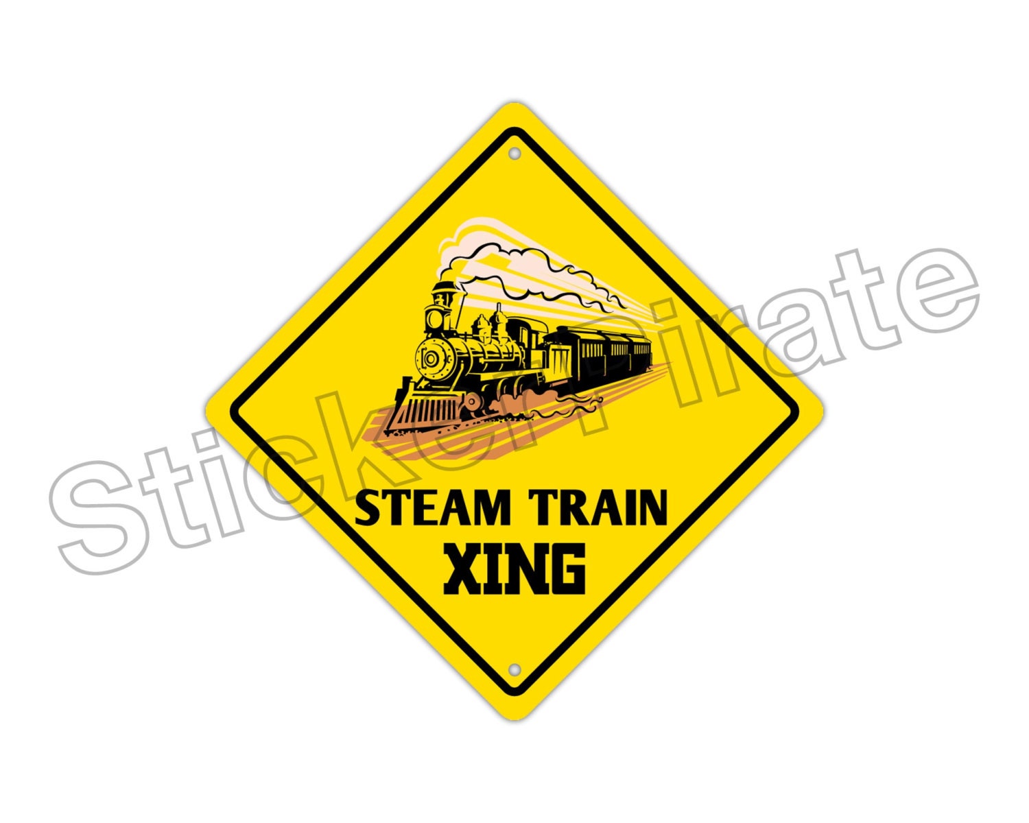 Steam Train Crossing 12" X 12" Aluminum Novelty Sign - Etsy
