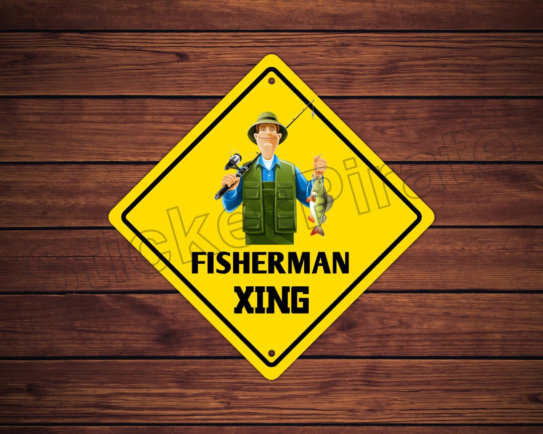 Fisherman Crossing 12" X 12" Aluminum Novelty Sign - Etsy