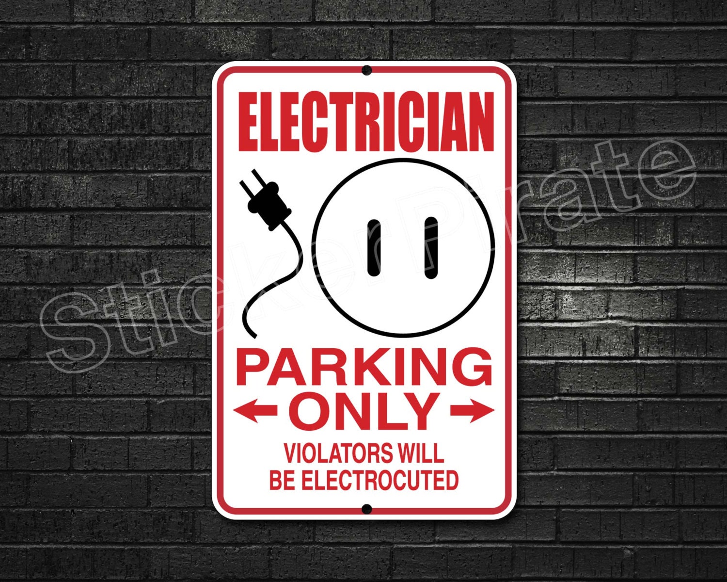 Electrician Parking Only 8 x 12 Aluminum Novelty | Etsy