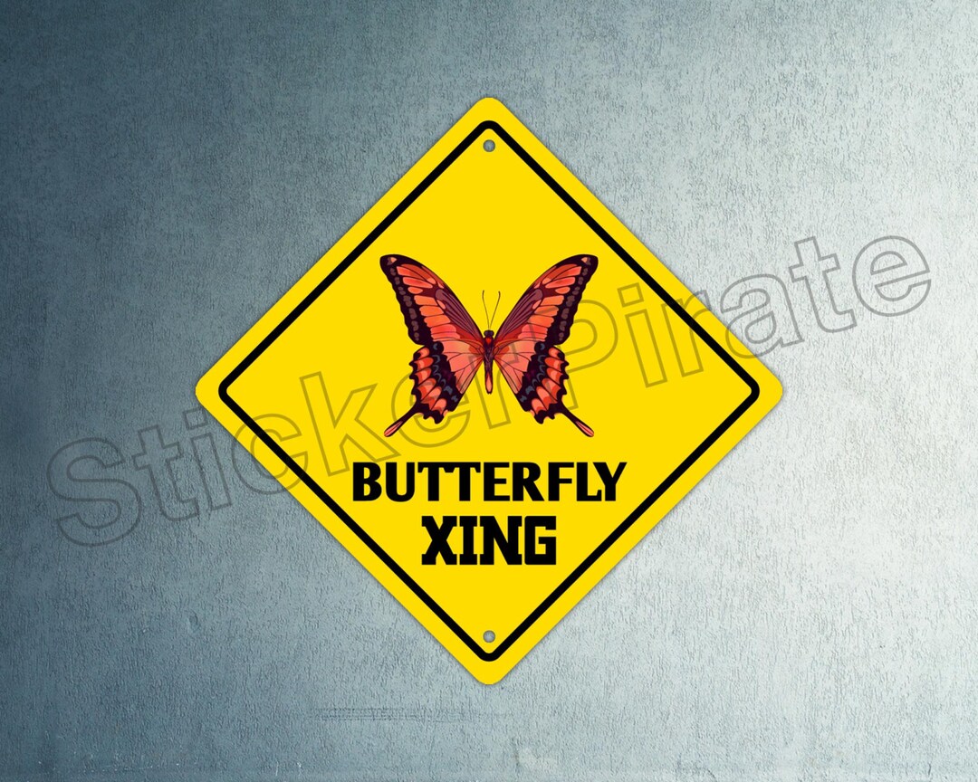 Butterfly Crossing 12" X 12" Aluminum Novelty Sign - Etsy