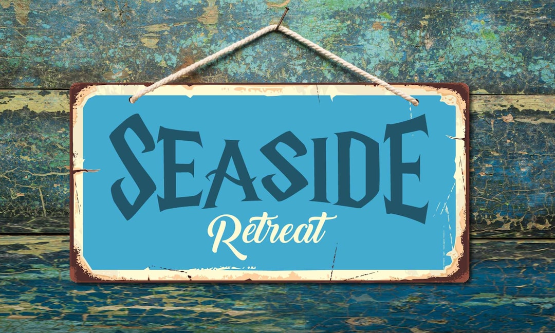 1012HS Seaside Retreat 5" X 10" Heavy 040 Hanging Aluminum Vintage ...