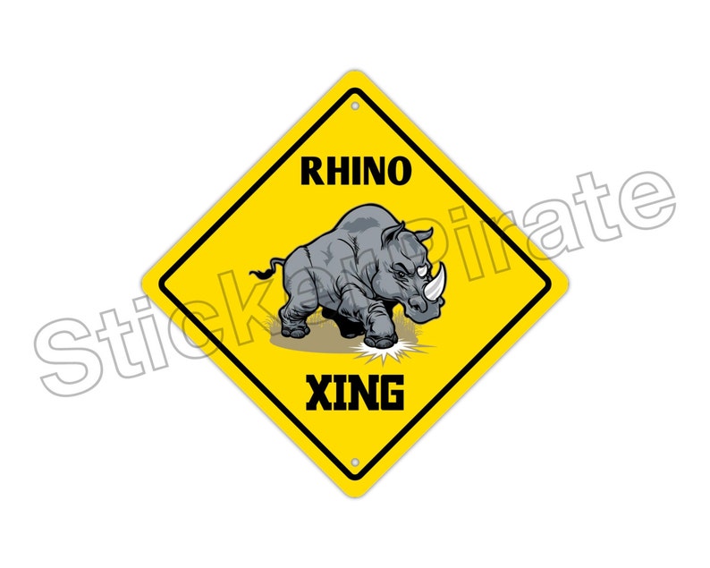 Rhino Crossing 12 X 12 Aluminum Novelty Sign - Etsy