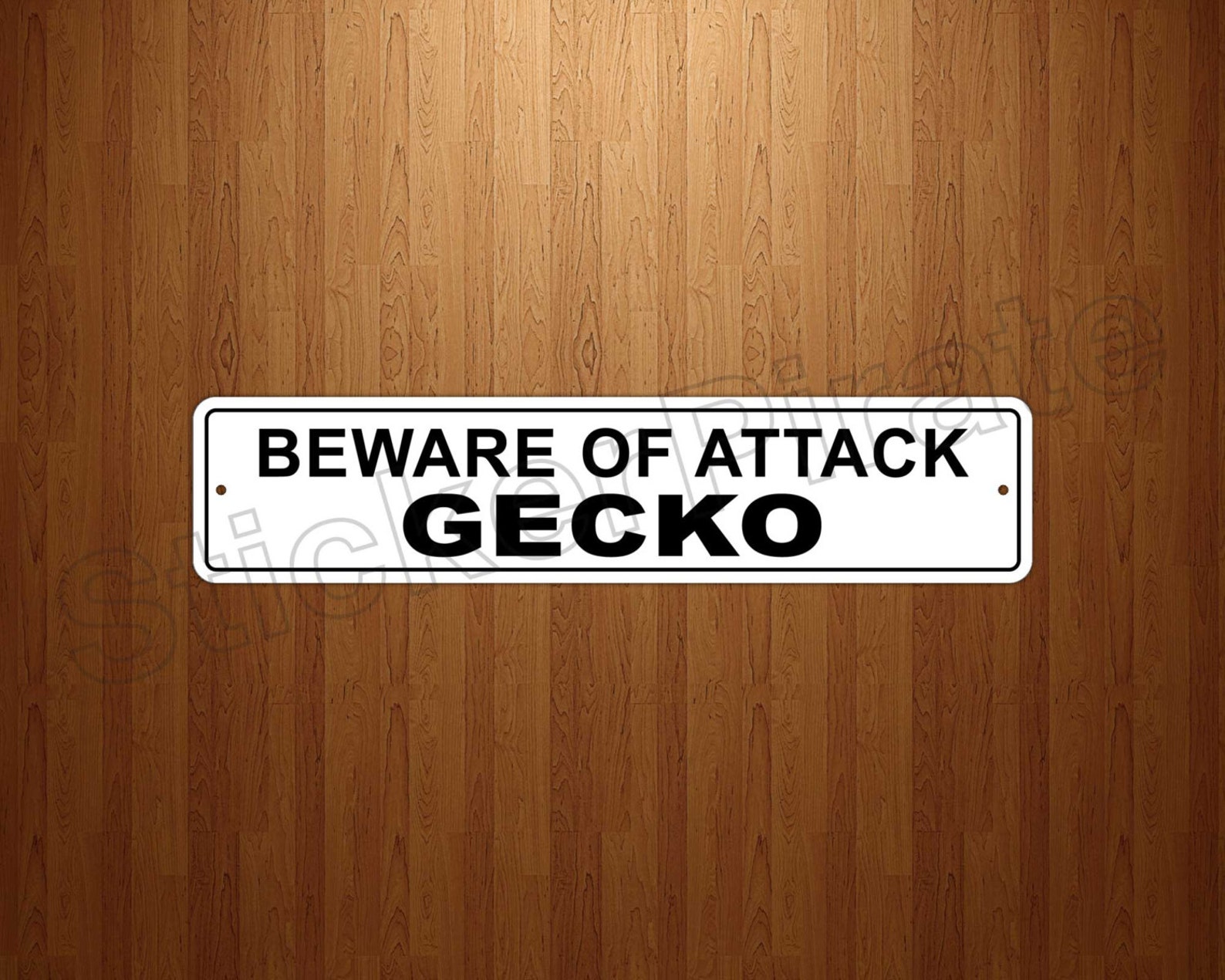 Beware of Attack Gecko 4" X 18" Aluminum Novelty Sign - Etsy