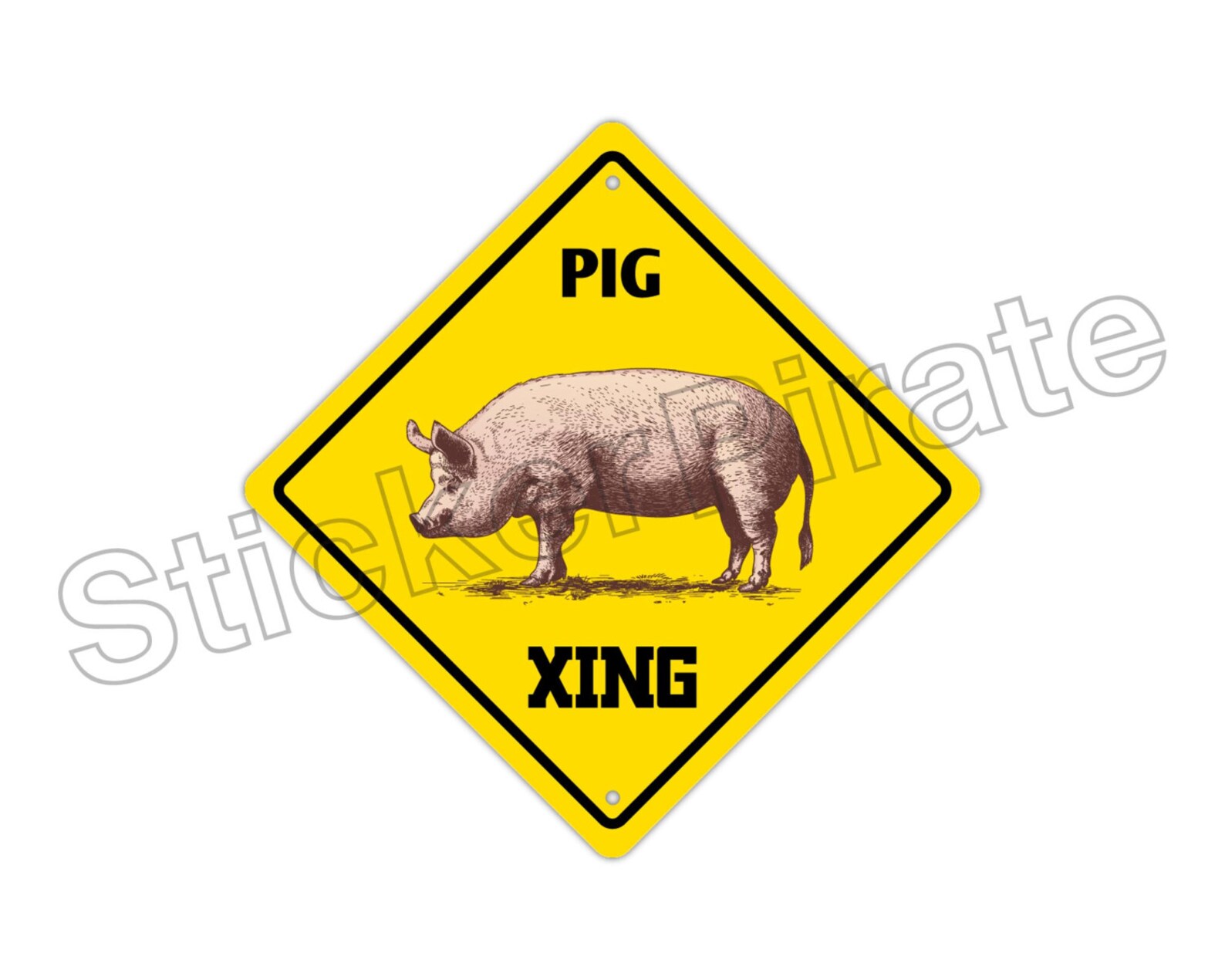 Pig Crossing 12 X 12 Aluminum Novelty Sign - Etsy