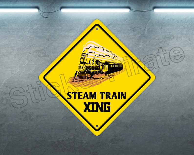 Steam Train Crossing 12" X 12" Aluminum Novelty Sign - Etsy