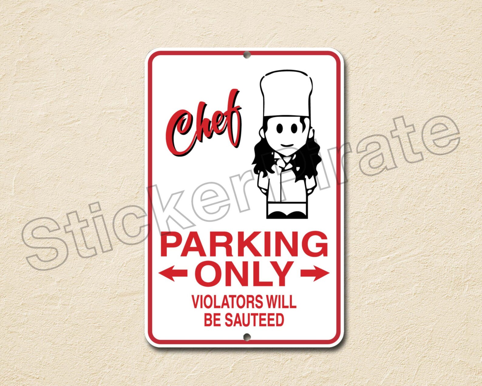 Chef Parking Only 8" X 12" Aluminum Novelty Sign - Etsy