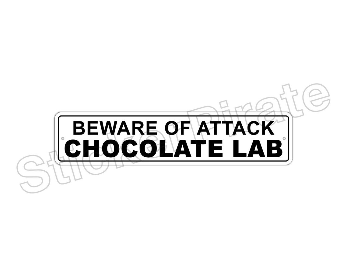 Beware of Attack Chocolate Lab 4 X 18 Aluminum | Etsy