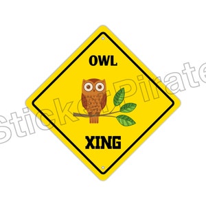 Owl Crossing 12" X 12" Aluminum Novelty Sign - Etsy