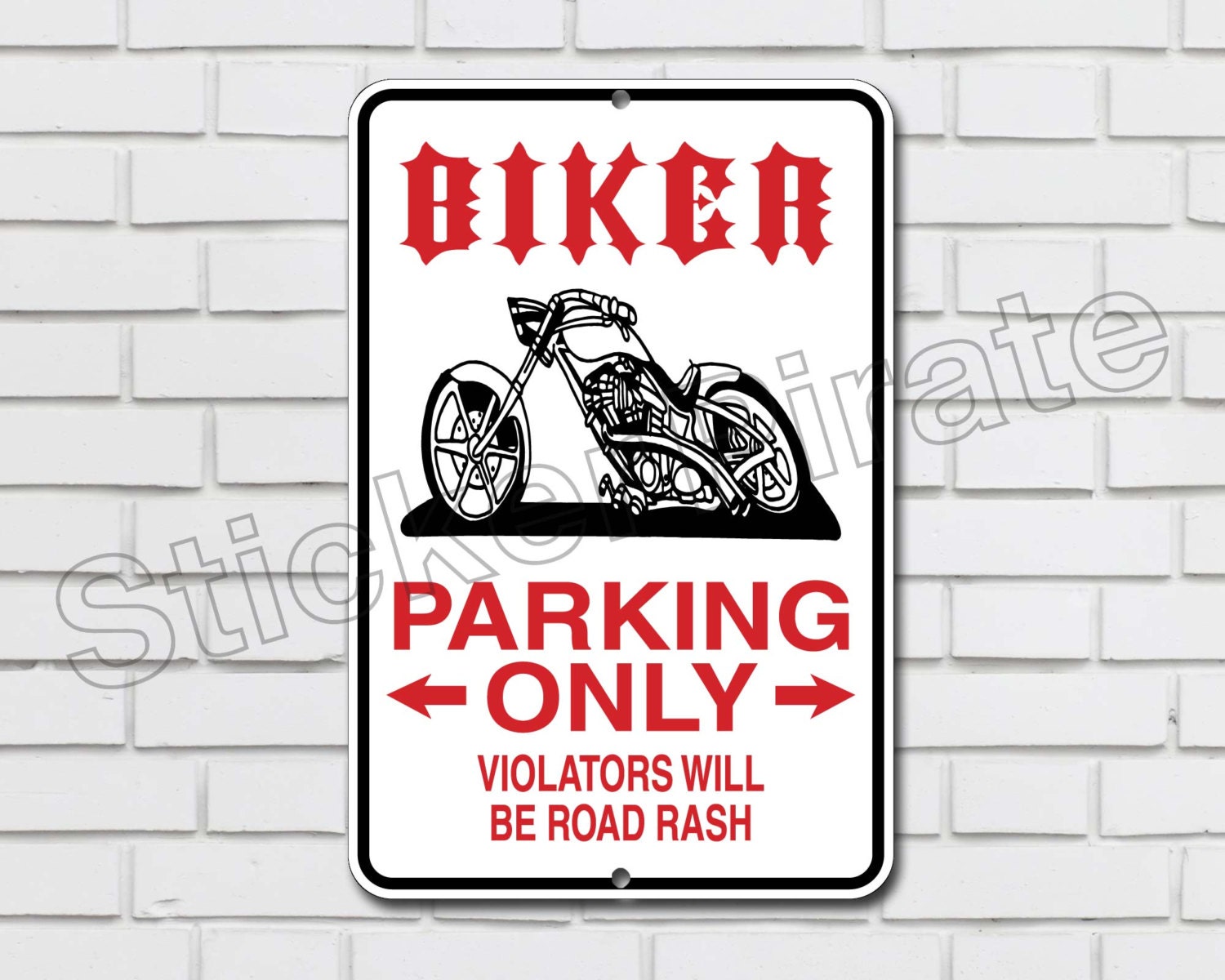 Biker Parking Only 8" X 12" Aluminum Novelty Sign - Etsy