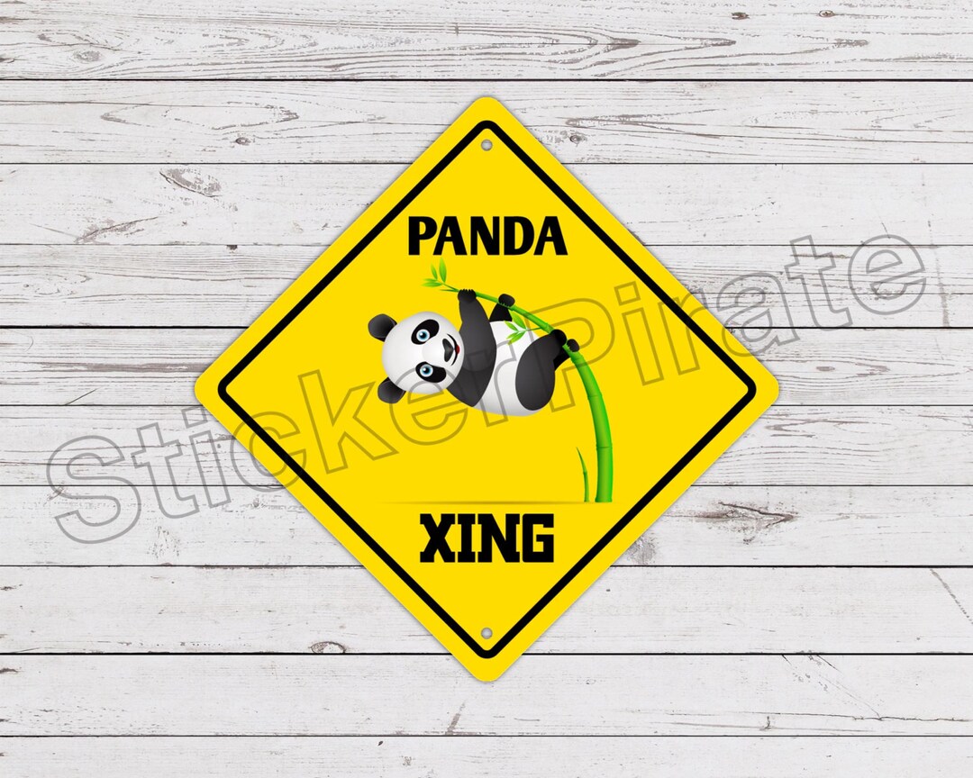 Panda Crossing 12" X 12" Aluminum Novelty Sign - Etsy
