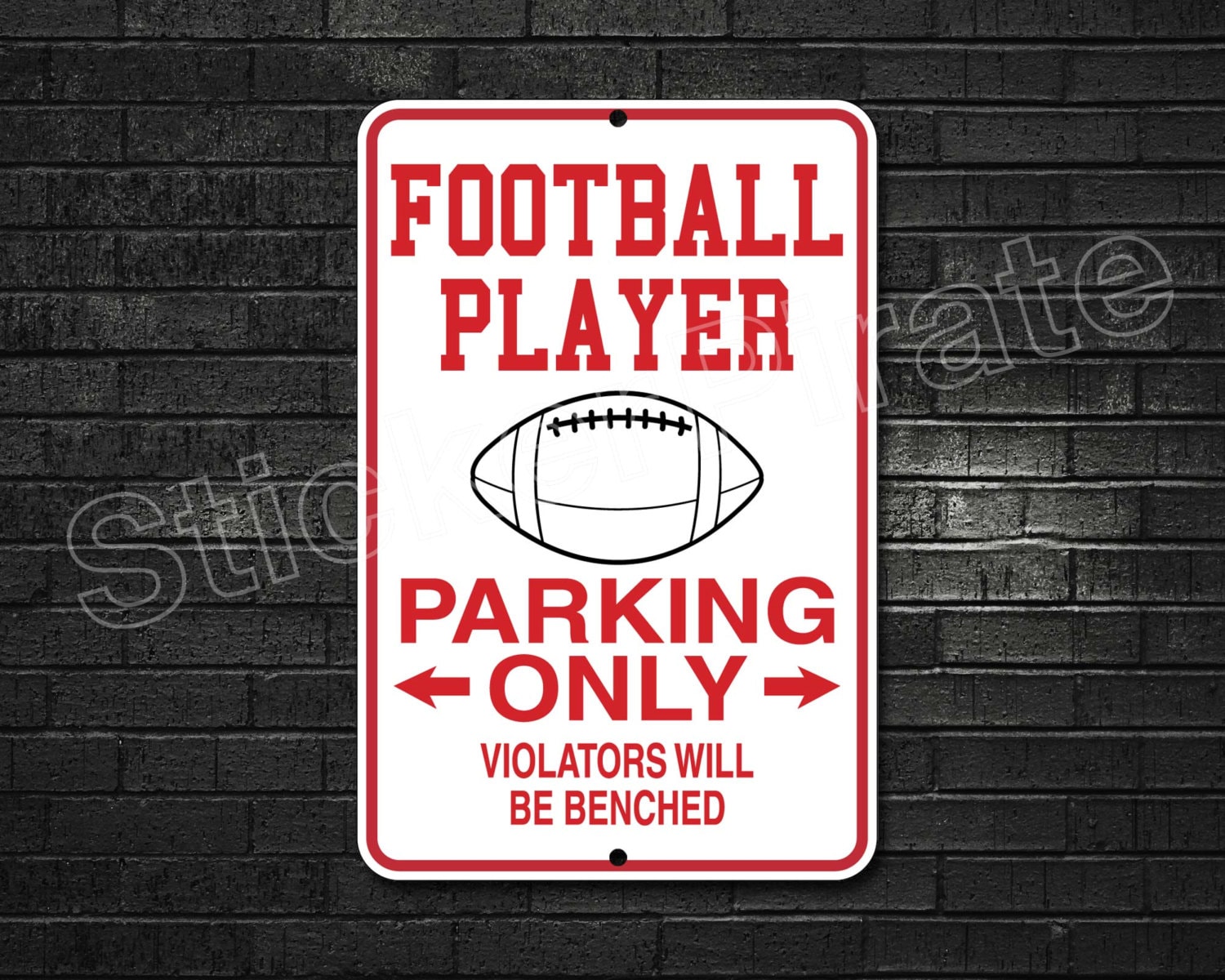 Football Player Parking Only 8" X 12" Aluminum Novelty Sign - Etsy