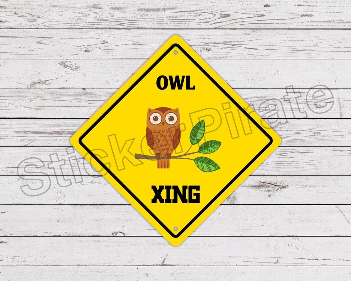 Owl Crossing 12 X 12 Aluminum Novelty Sign | Etsy