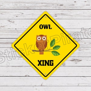 Owl Crossing 12" X 12" Aluminum Novelty Sign - Etsy