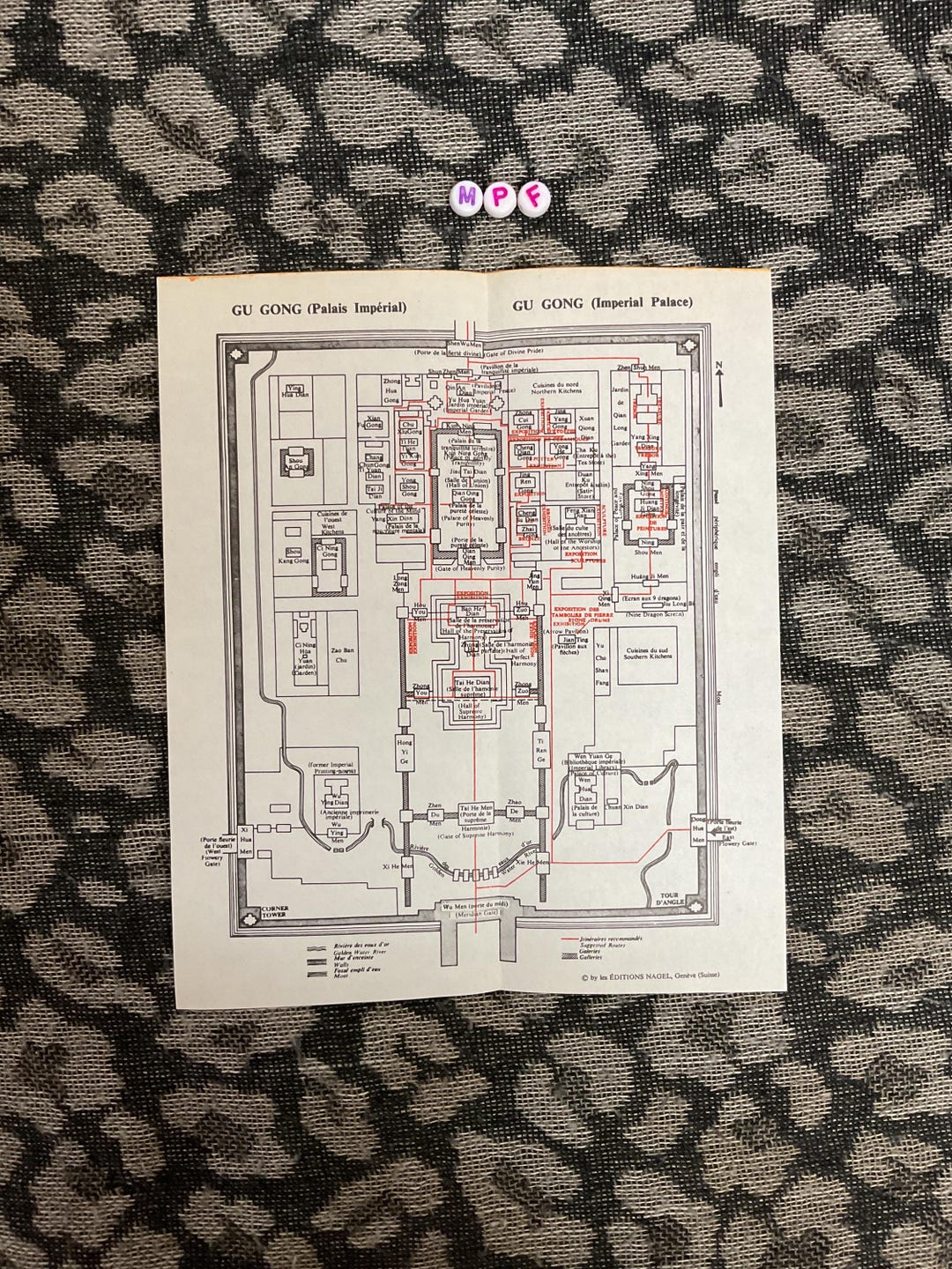 RARE Vintage Antique Retro Map Atlas Guide , GU-GONG Imperial Palace ...