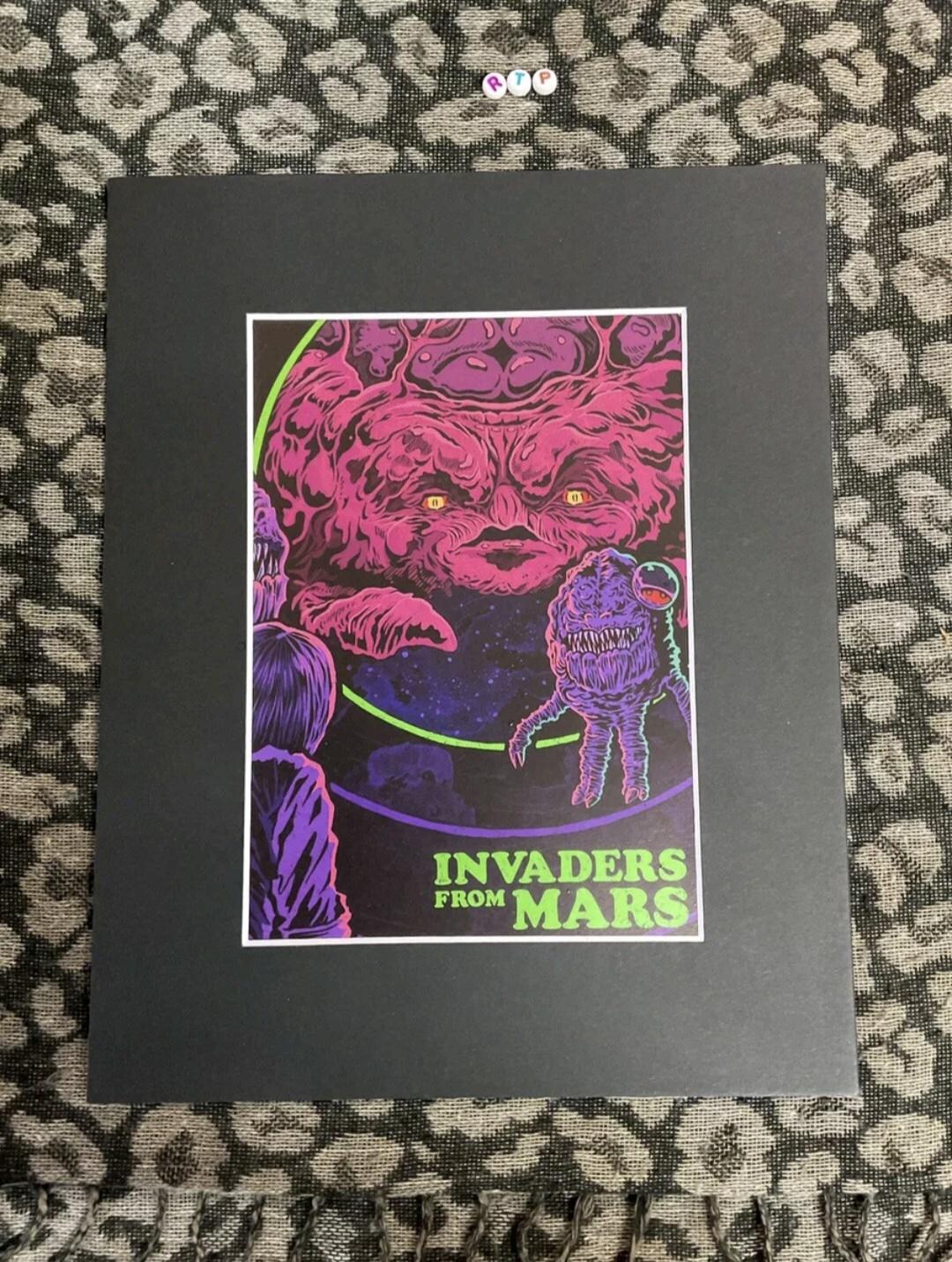 Retro Very Cool Horror/sci Fi Poster Art Print Mounted INVADERS FROM ...
