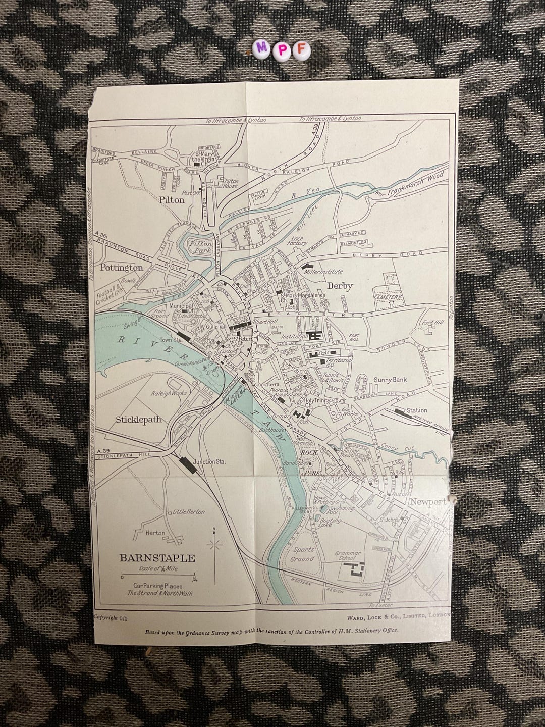 Vintage Retro Map Atlas Guide of , Barnstaple Devon Area , Survey ...