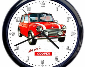 Mini Cooper Classic Car Large 10inch Black Wall Clock - Etsy