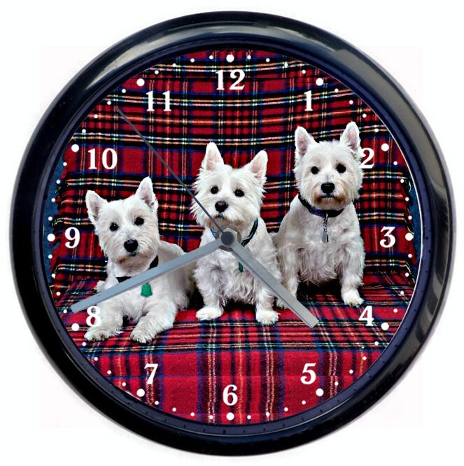 Westie Dog Large 10inch Black Wall Clock - Etsy