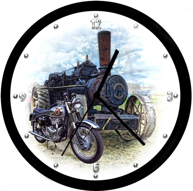 BSA Motorcycle and Steam Traction Engine Large Black Wall Clock - Etsy