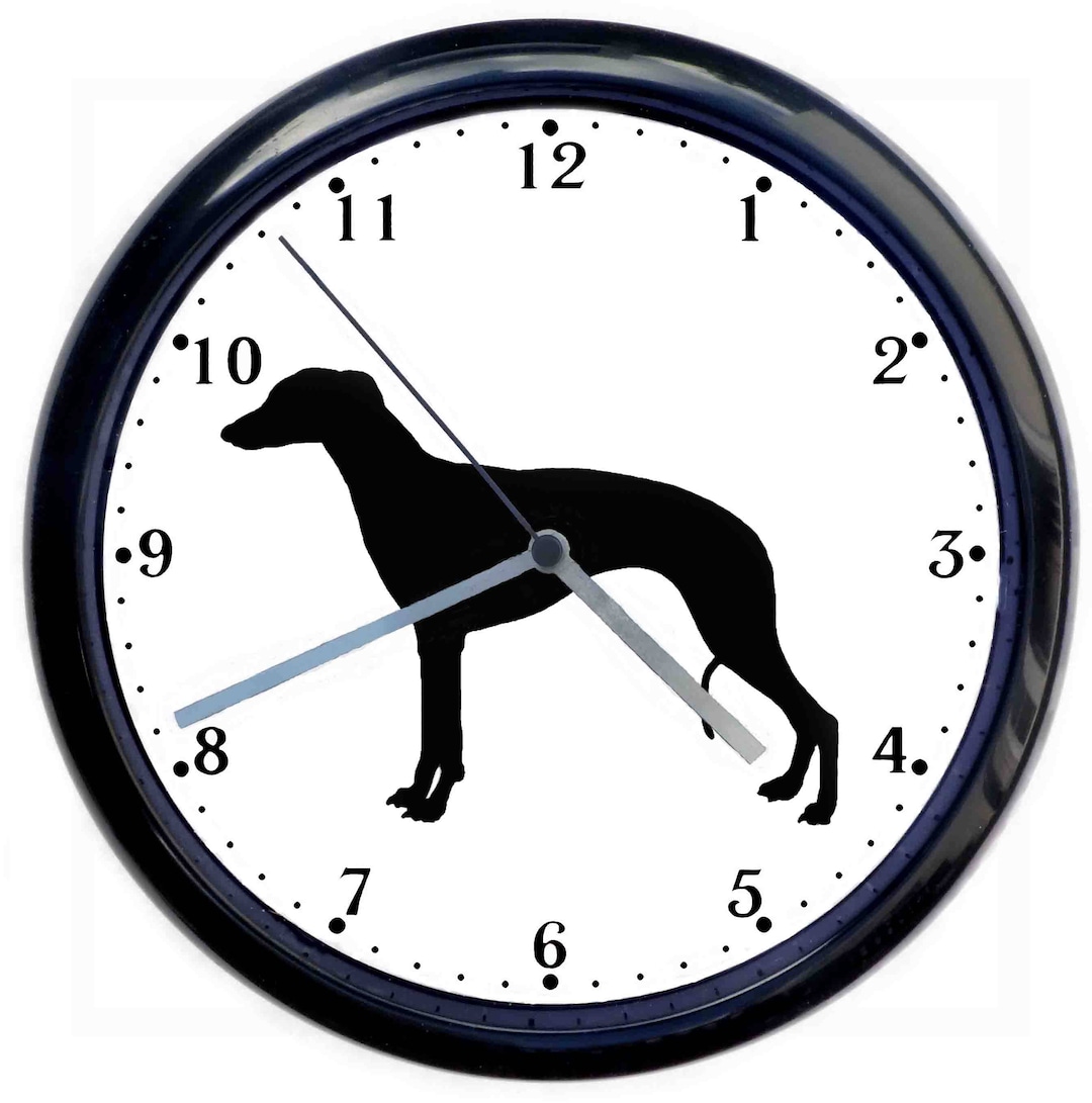 Greyhound, Whippet Dog Large 10inch Black Wall Clock - Etsy