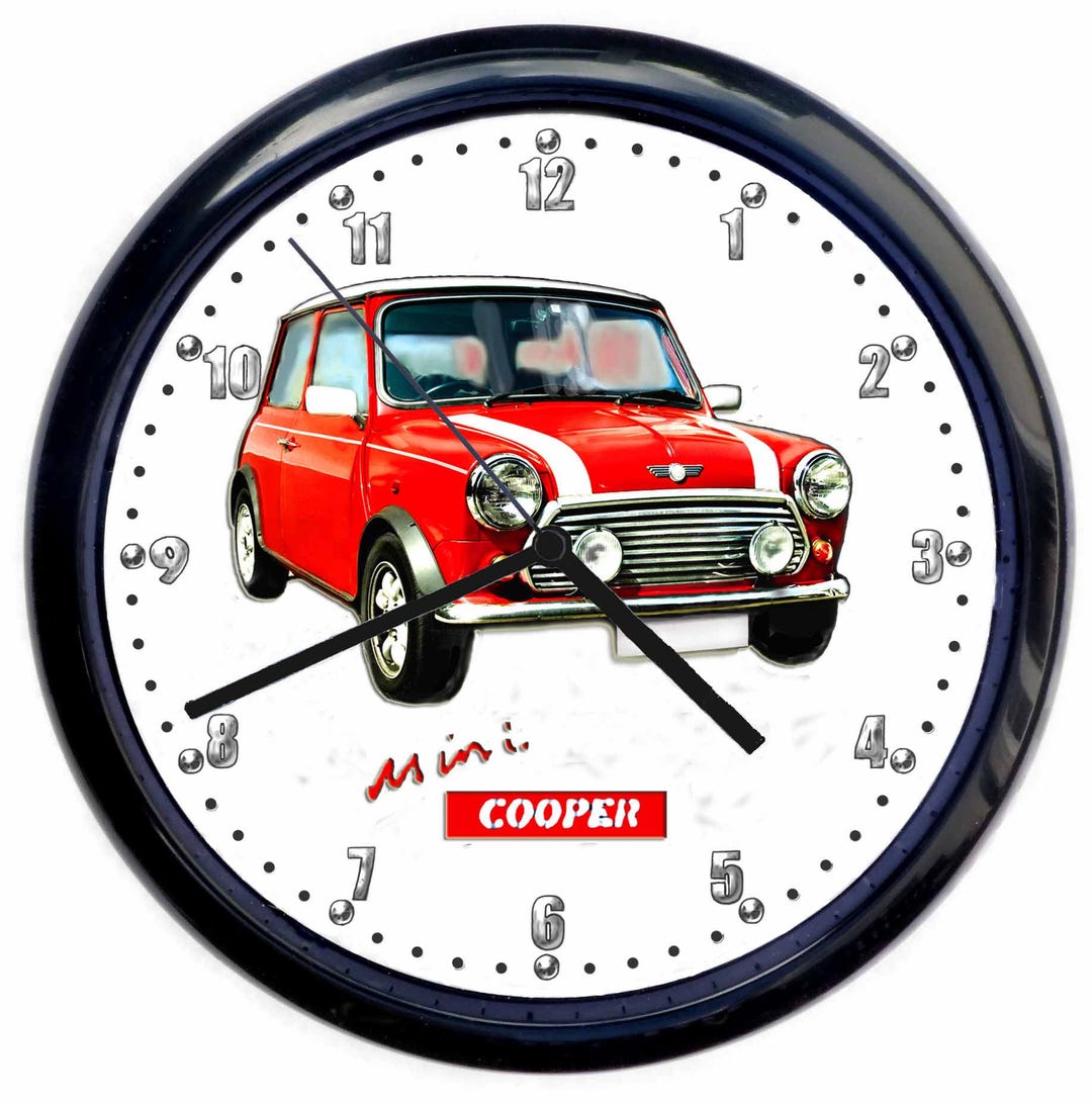 Mini Cooper Classic Car Black Wall Clock - Etsy