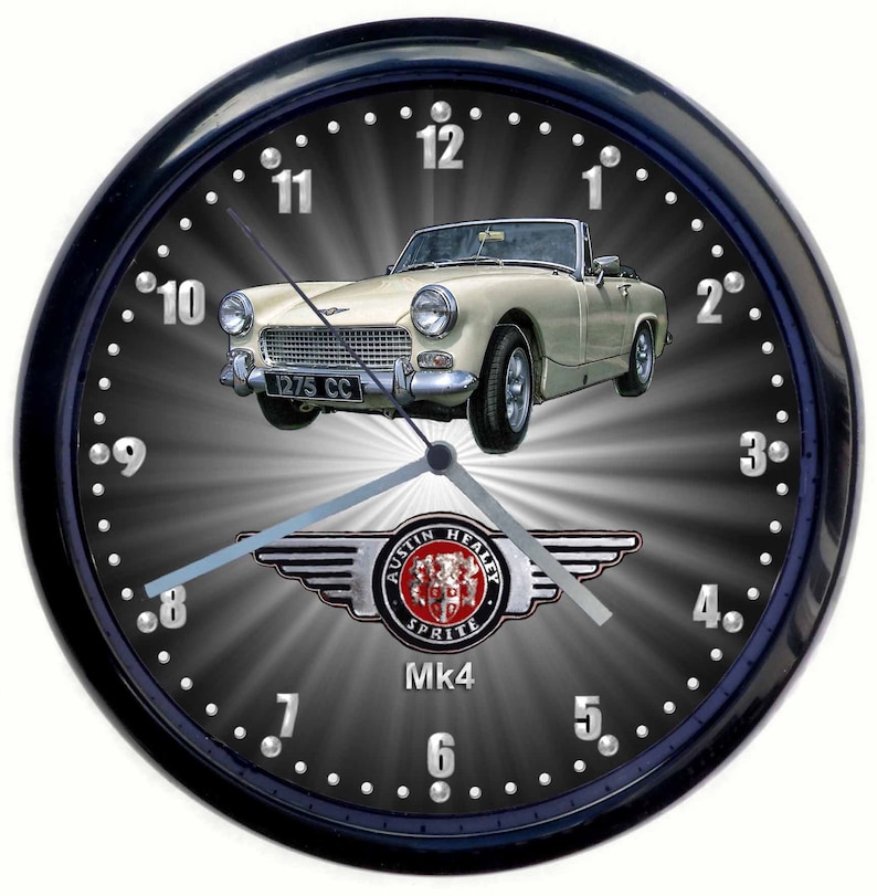 Austin-healey Sprite Classic Car Large 10inch Black Wall Clock - Etsy