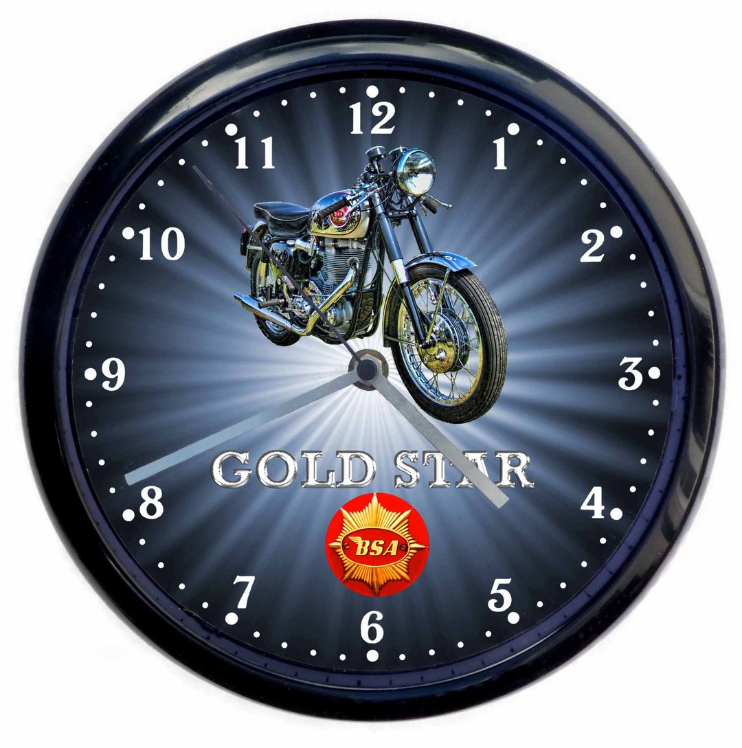 BSA Gold Star Motorcycle Black Wall Clock - Etsy