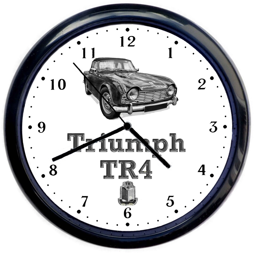 Triumph TR4 Black and White Classic Car Large 10inch Wall Clock - Etsy