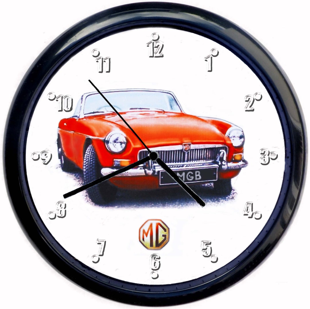 MG, MGB Red Classic Car Large 10inch Black Wall Clock - Etsy