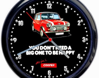 Mini Cooper Classic Car Black Wall Clock | Etsy