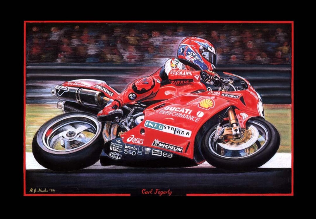 Carl Fogarty WSB Ducati (A4 21x29.7cm, 8.3x11.7 Inches) Giclee Print - Etsy