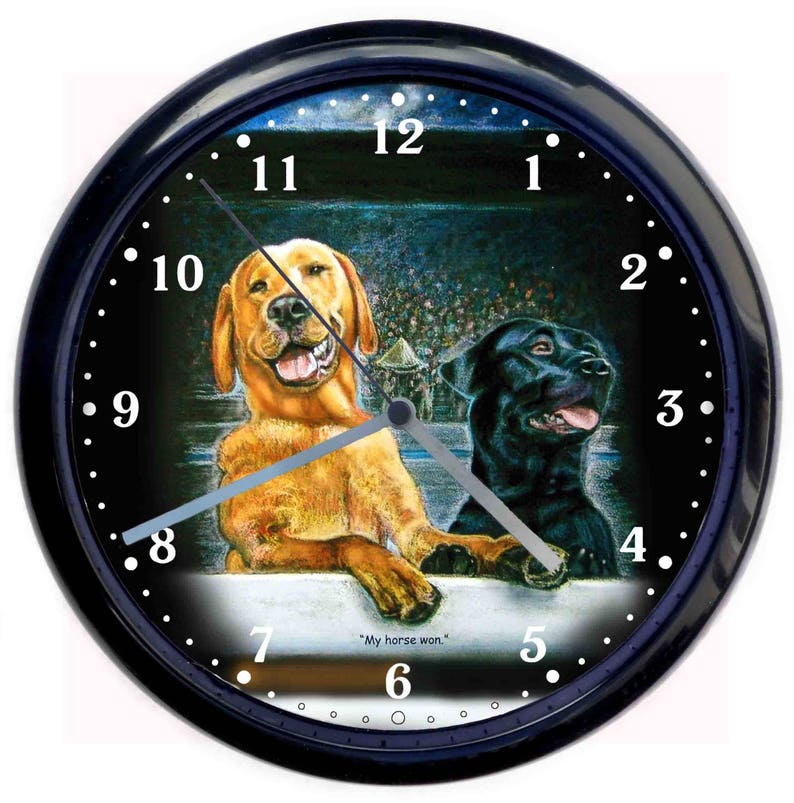 Black and Golden Labrador Dog Large 10inch Black Wall Clock - Etsy