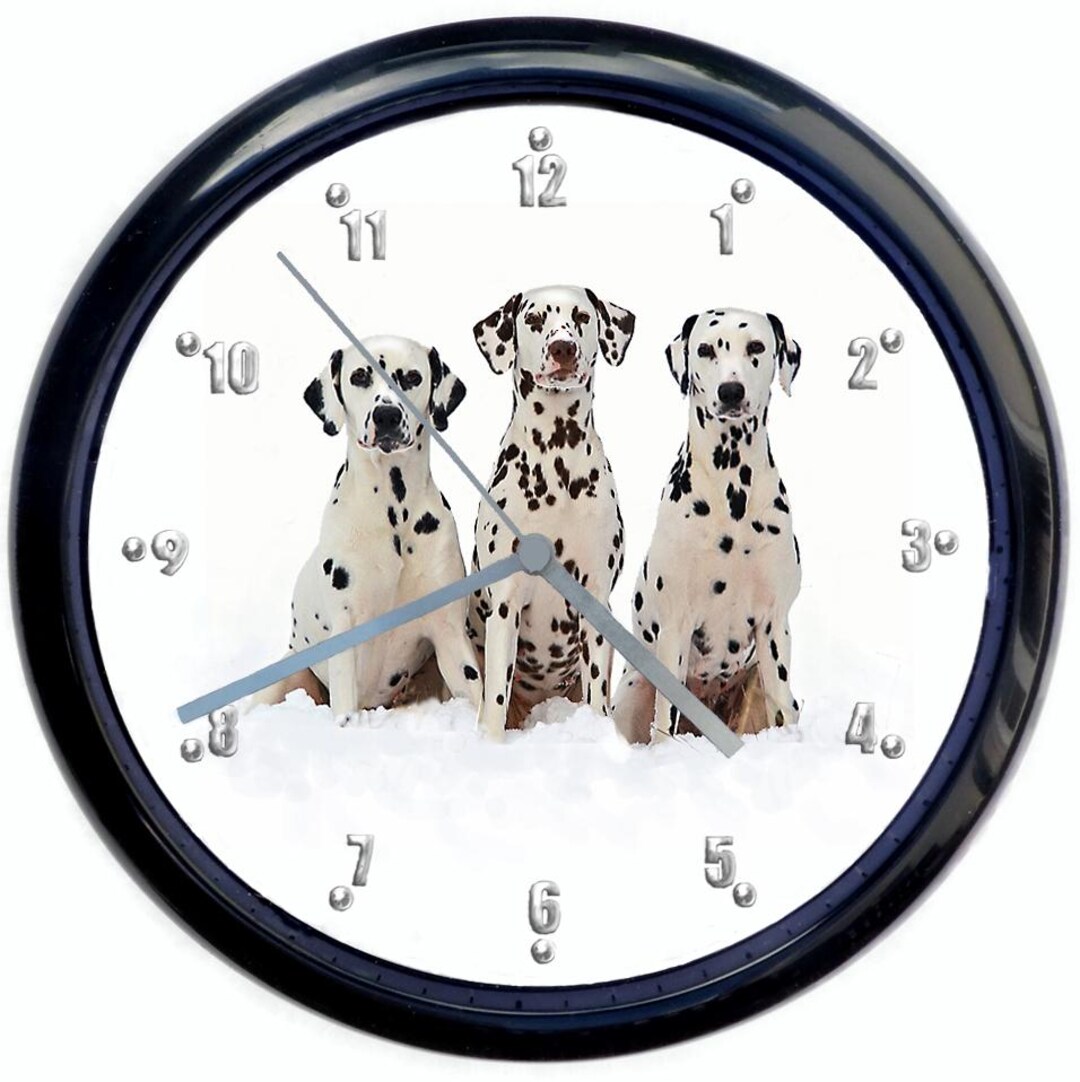Dalmatian Dog Large 10inch Black Wall Clock - Etsy