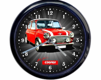 Mini Cooper Classic Car Large 10inch Black Wall Clock - Etsy