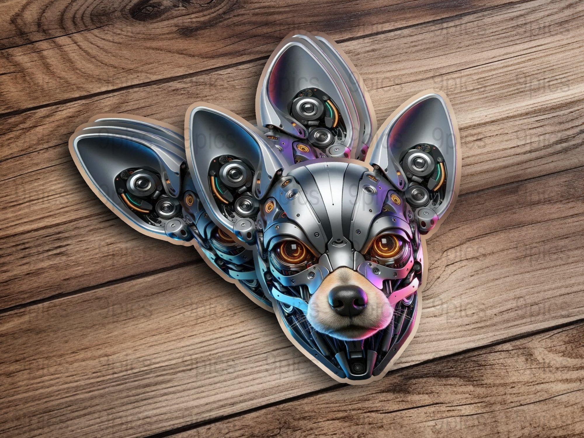Cyberpunk Dog Clipart, Robotic Animal PNG, Instant Download Sublimation ...
