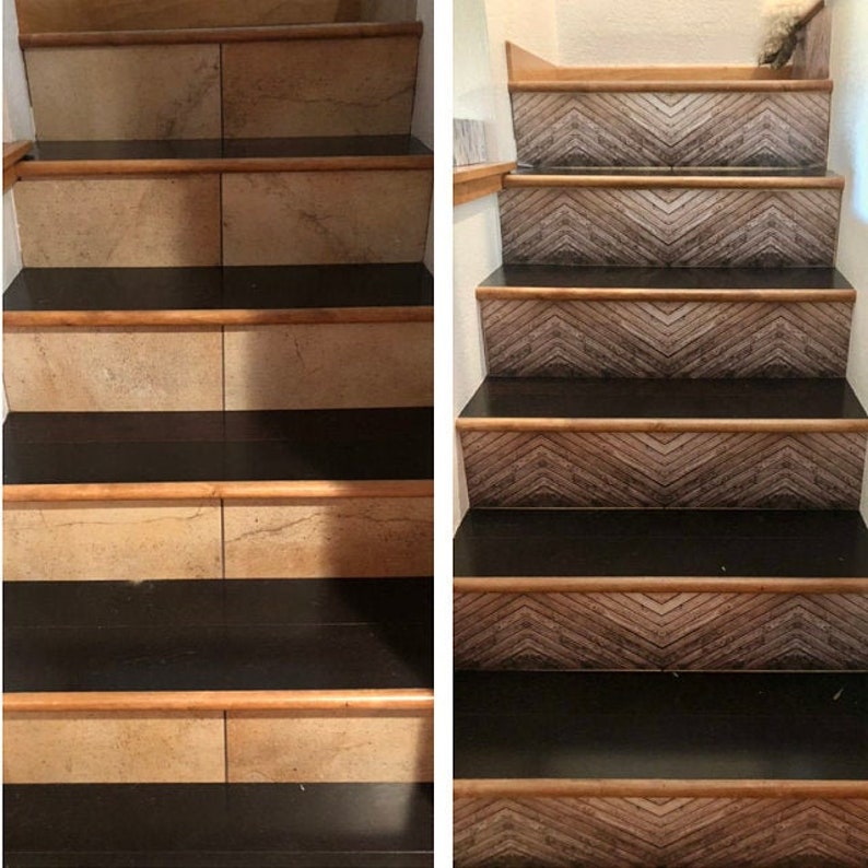 Light Brown Wood Stair Riser, Window Sill, Tile Stickers 7 Inch X 36 ...