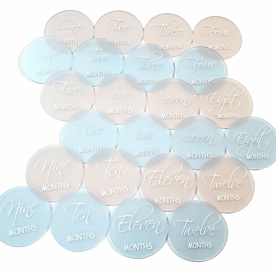 Frosted Acrylic Birth Milestone Discs Baby Monthly Milestone Markers ...