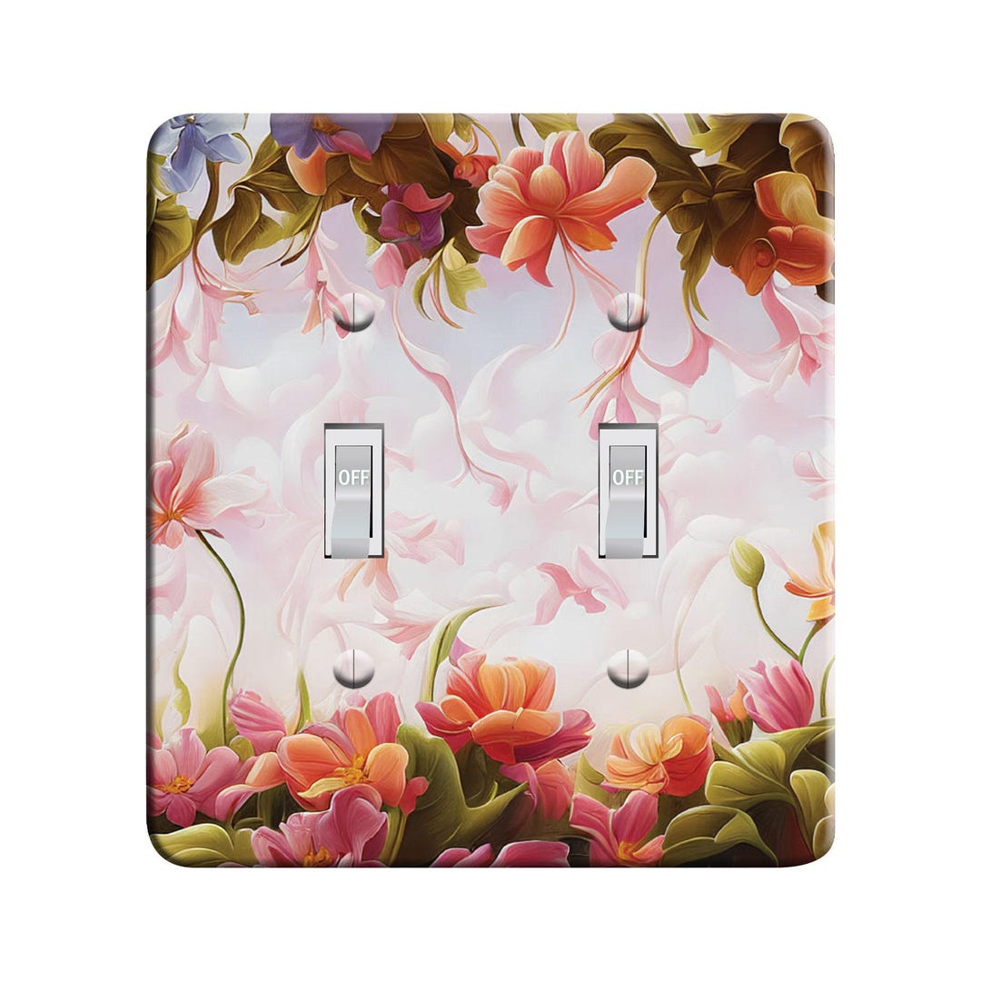Embossi Printed Maxi Metal Floral Swag Switch Plate - Light Switch ...