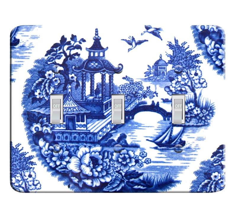 Embossi Printed Maxi Metal Blue Willow Classic Blue and White Switch ...