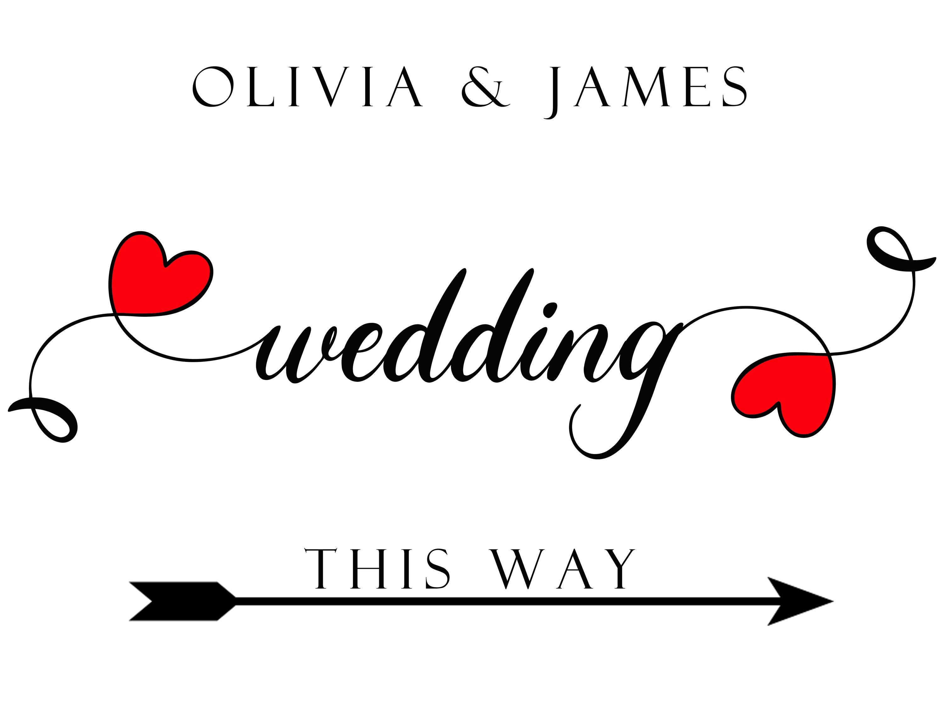 Wedding or Reception This Way Sign, Custom Direction Yard Sign, Double ...