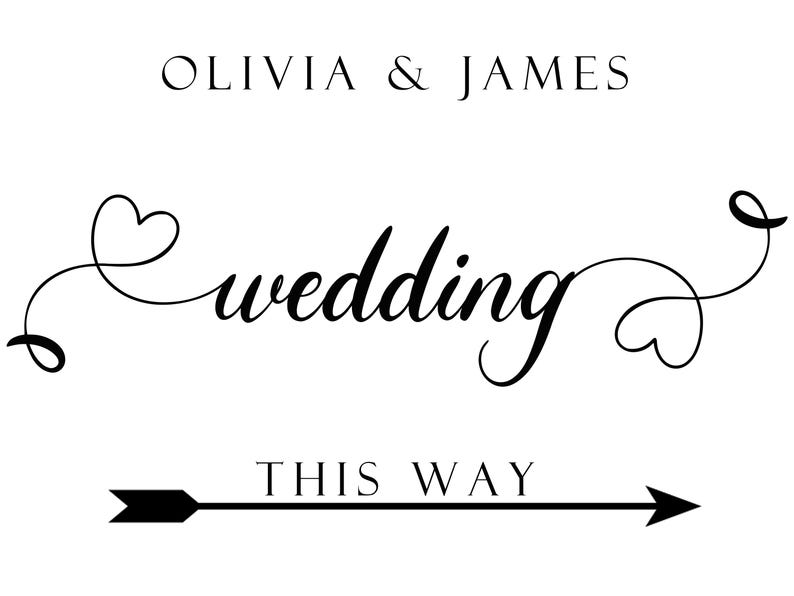 Wedding or Reception This Way Sign, Custom Direction Yard Sign, Double ...