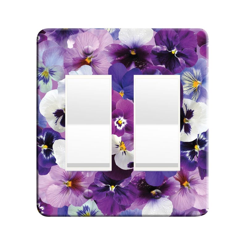 Embossi Printed Maxi Metal Pansy Violet Pattern Switch Plate Cover ...