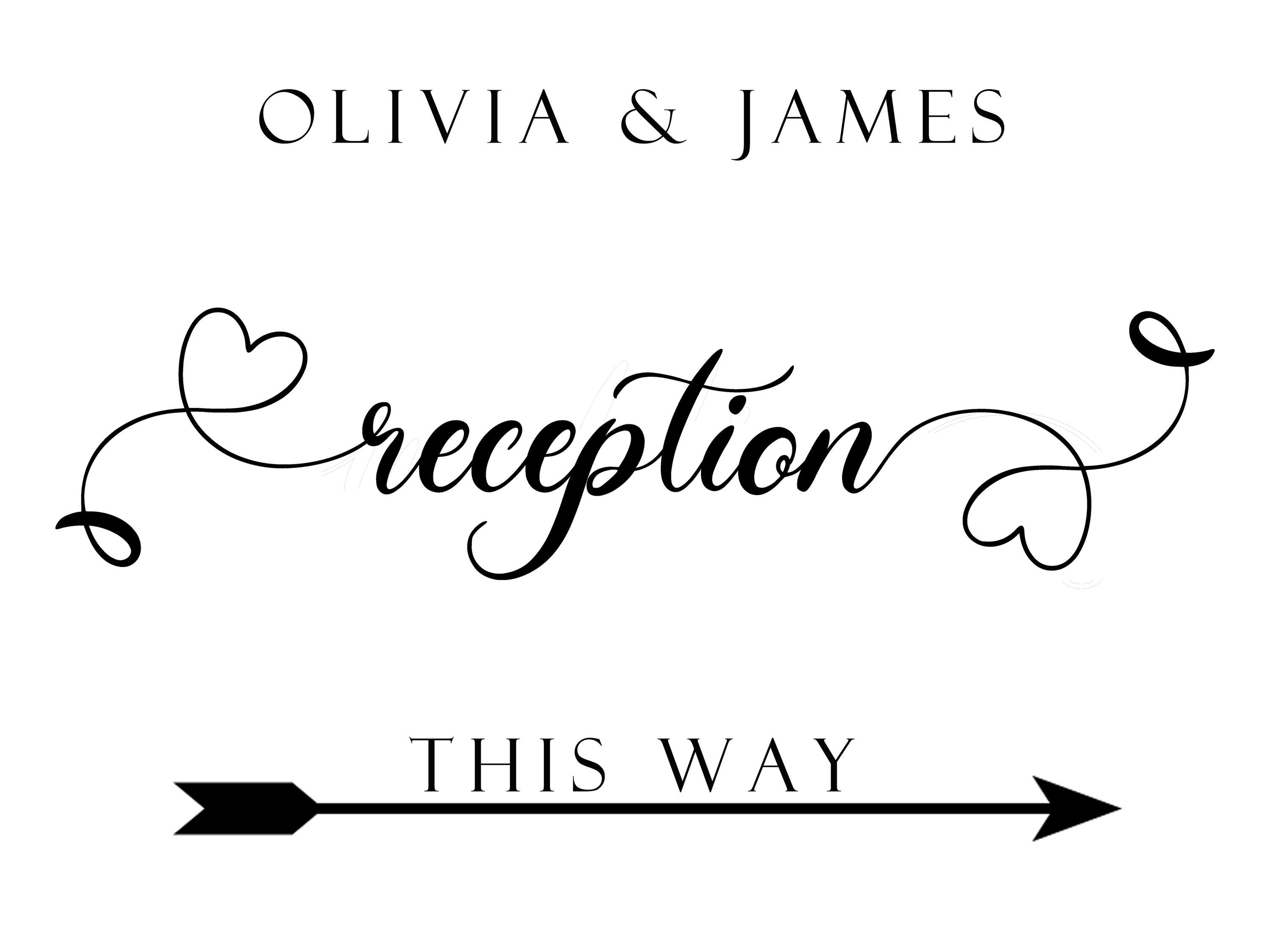 Wedding or Reception This Way Sign, Custom Direction Yard Sign, Double ...
