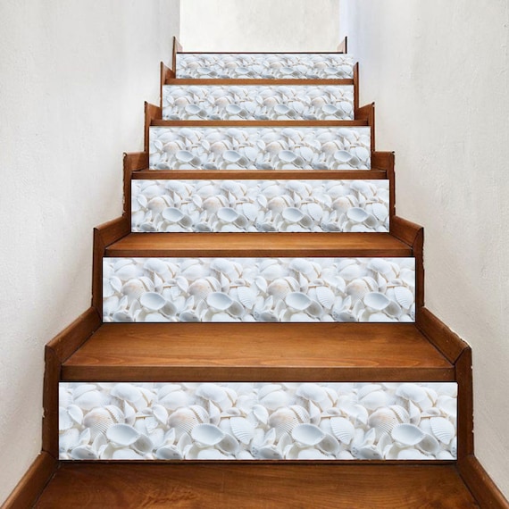 White Seashell Stair Riser Window Sill Tile Stickers 7 Inch | Etsy