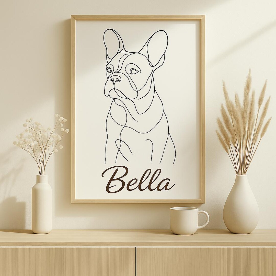 Custom One Line Pet Portrait From Photo – Personalized Dog Drawing, Cat ...