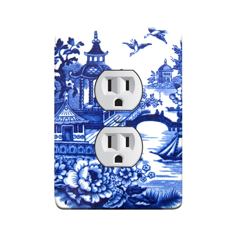 Embossi Printed Maxi Metal Blue Willow Classic Blue and White Switch ...