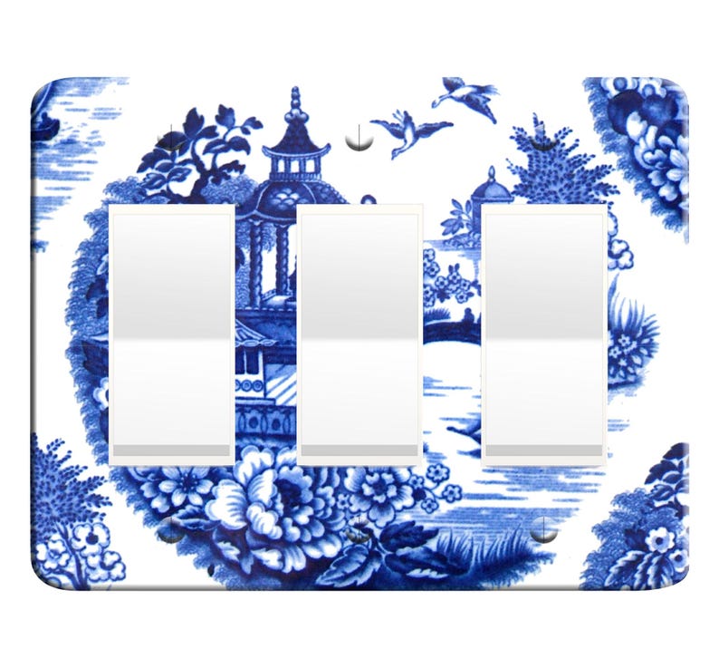 Embossi Printed Maxi Metal Blue Willow Classic Blue and White Switch ...