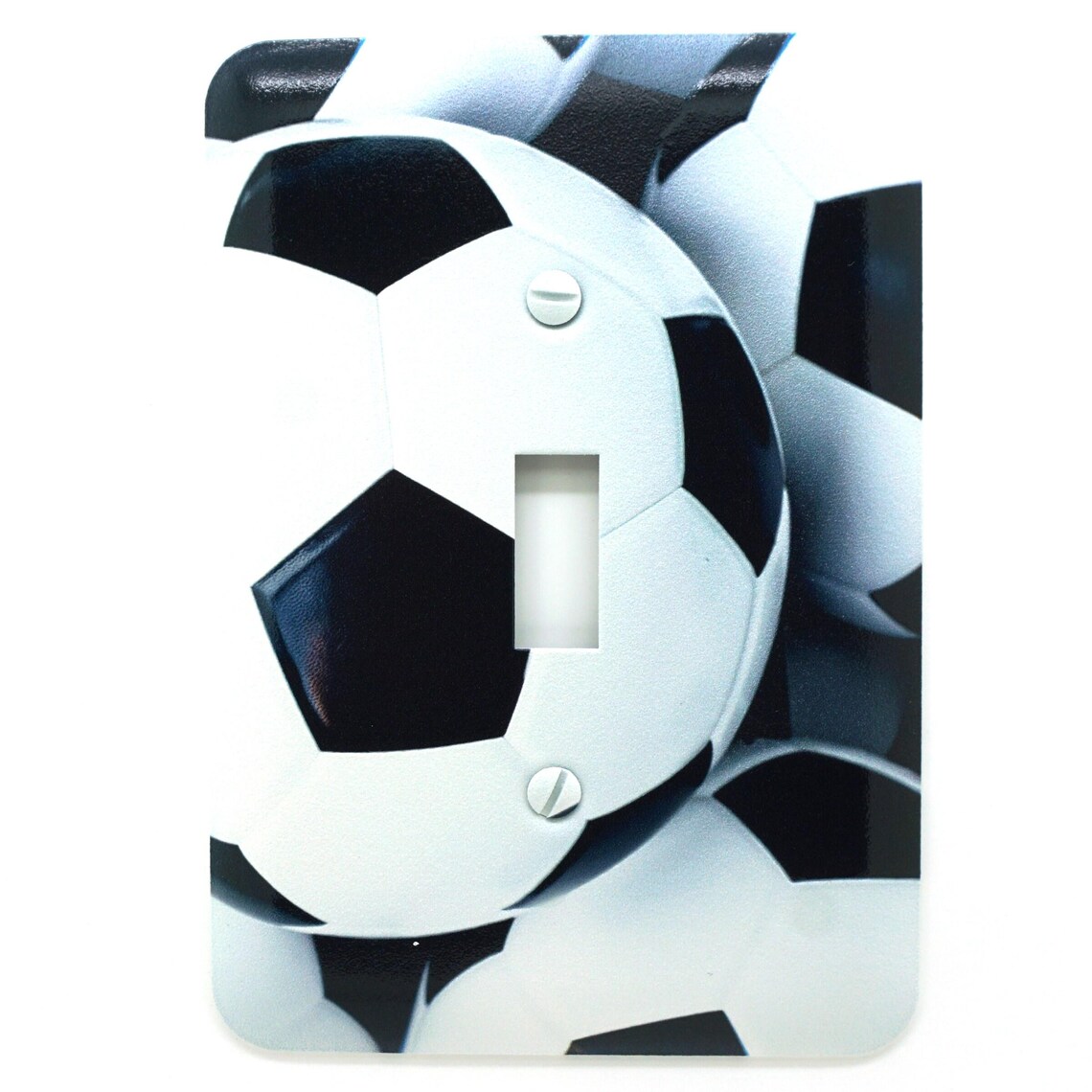 Embossi Printed Maxi Metal Soccer Ball - Football Switch Plate Cover ...