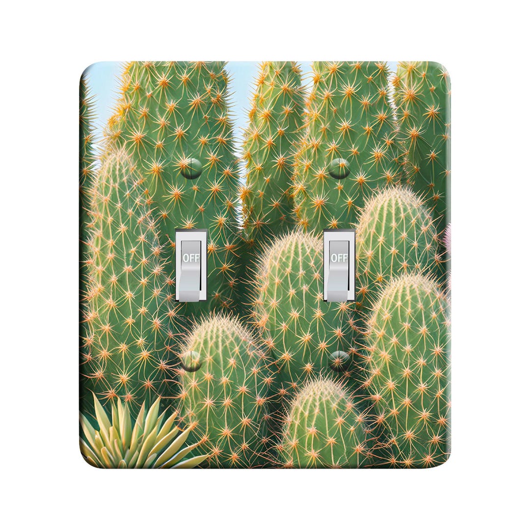 Embossi Printed Maxi Metal Cactus Switch Plate - Light Switch / Outlet ...