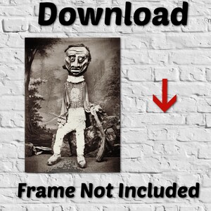 Creepy Victorian Man Mask Portrait Horror Printable Old Photo Wall Art ...